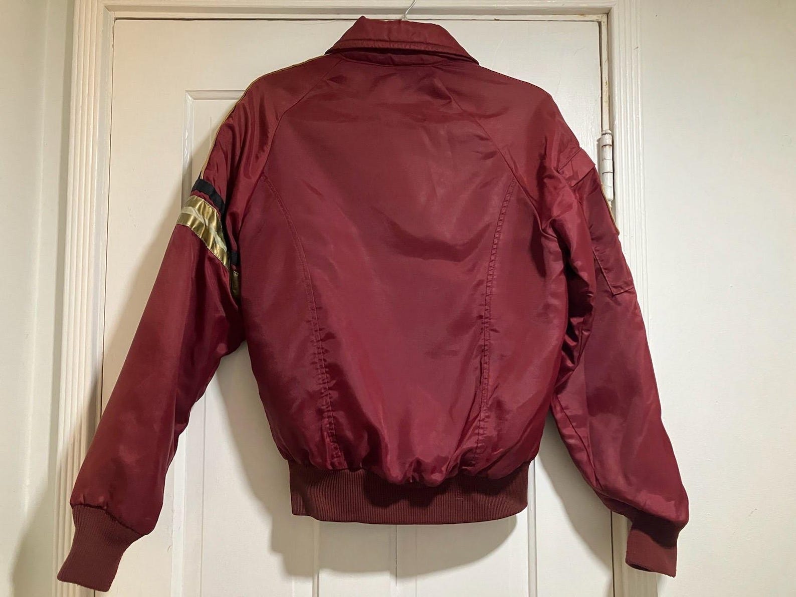 Vintage Small Honda Goldwing Racing Bike Car Bomber Maroon Jacket 1980s ...