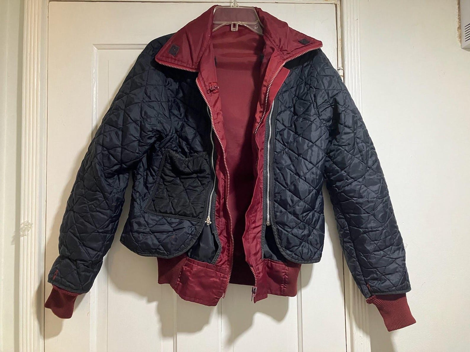Vintage Small Honda Goldwing Racing Bike Car Bomber Maroon Jacket 1980s ...