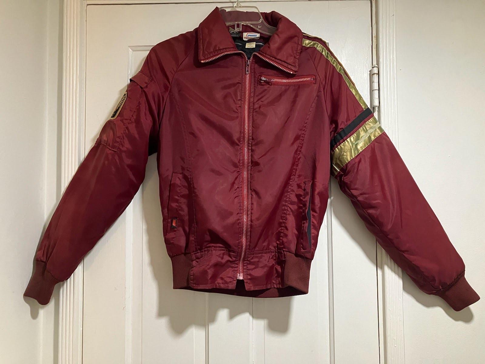 Vintage Small Honda Goldwing Racing Bike Car Bomber Maroon Jacket 1980s ...