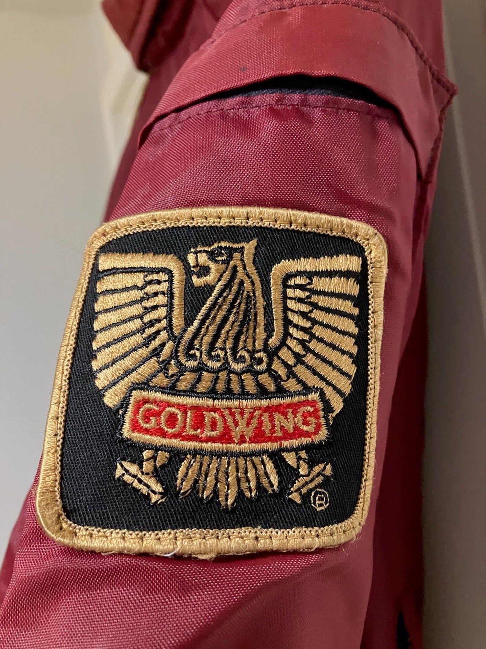 Vintage Small Honda Goldwing Racing Bike Car Bomber Maroon Jacket 1980s ...