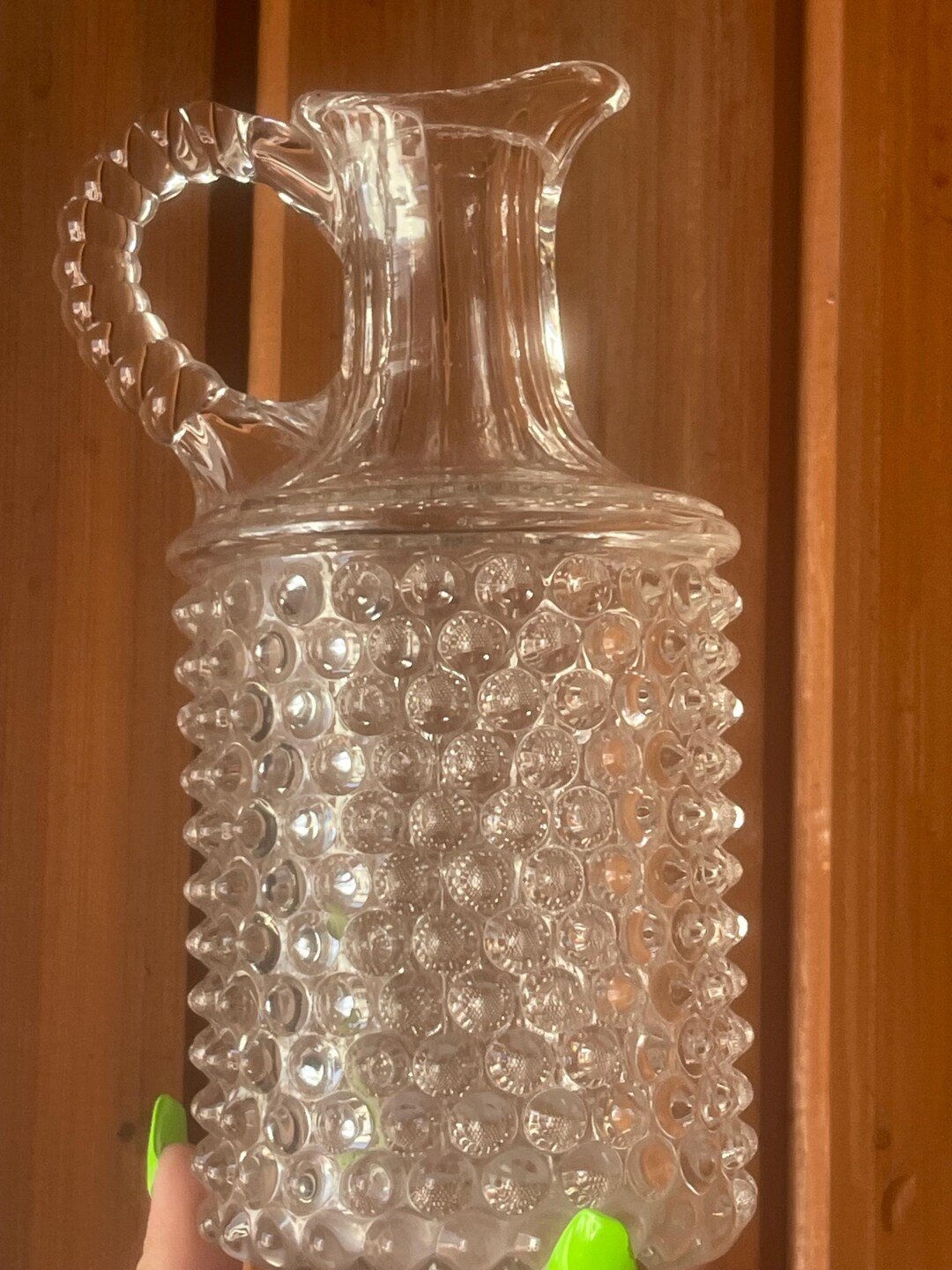 Antique American EAPG Thousand Eyes Hobnail Beaded Wine Decanter Jug - Etsy