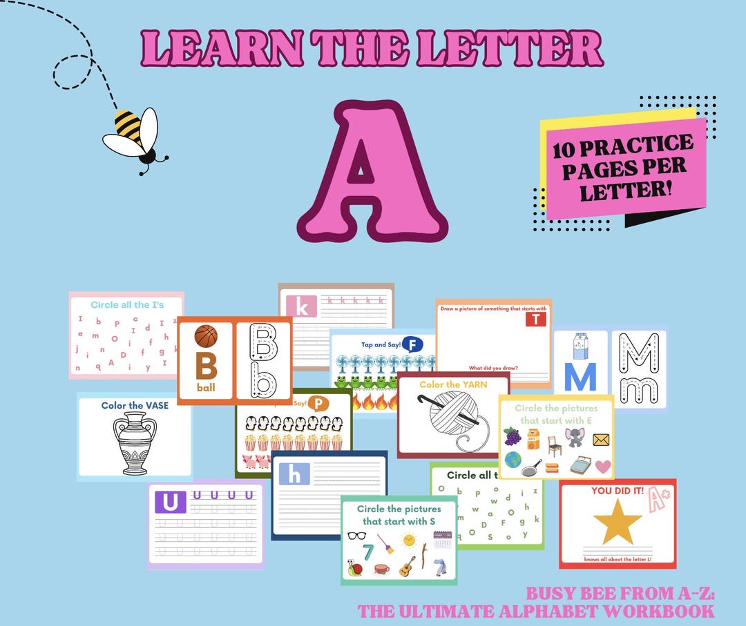 Learn the Letter A - 10 Practice Pages! *digital Download* Busy Bee ...
