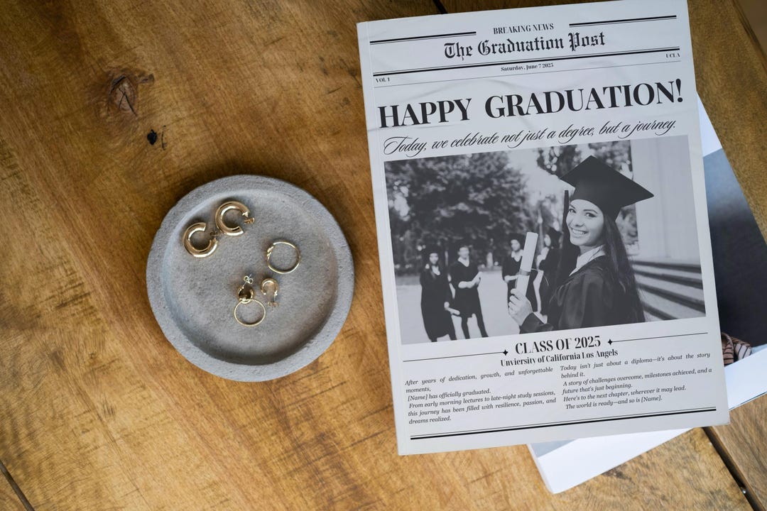 Editable Graduation Newspaper Template – Printable Keepsake Gift, US ...