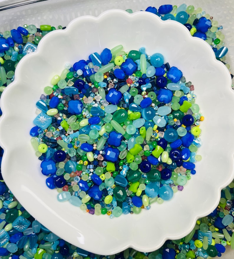 Van Gogh’s “irises” Theme Mixed Bead Soup, for DIY Jewelry, Charm ...