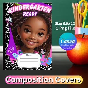 Kindergarten Girl PNG: Back to School Design, Notebook Cover (digital ...