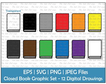 Closed Book Clip Art PNG and JPG - Etsy