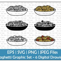 Pasta Clip Art, Pasta Illustrations, Pasta Drawing, Pasta SVG - Etsy UK