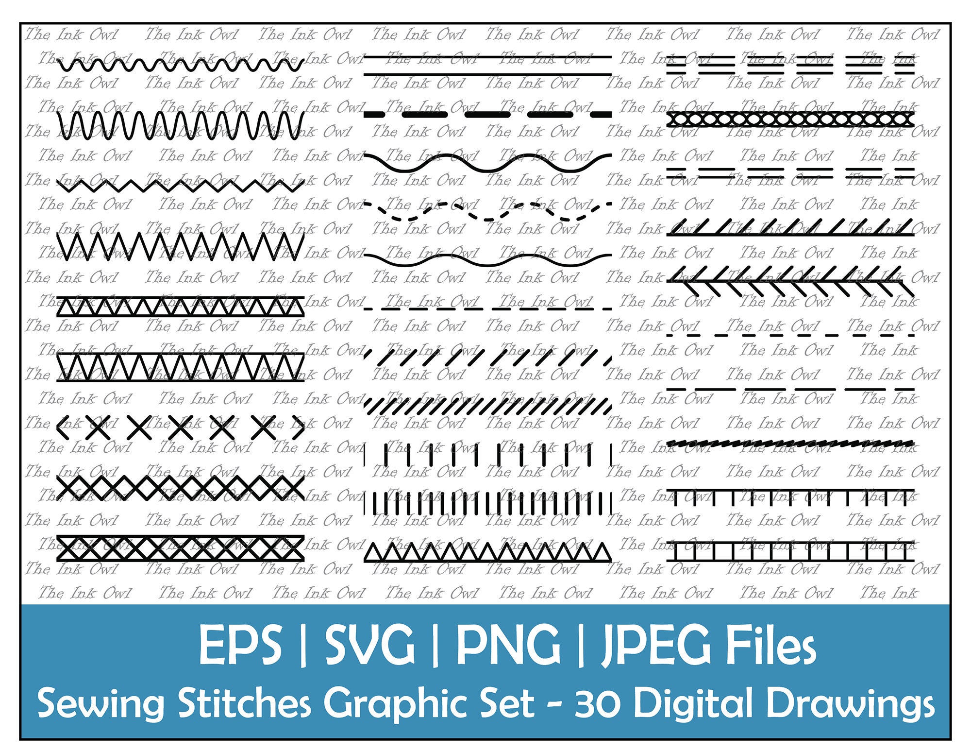 Sewing Stitches Seamless Clipart / Decorative Border Segment Graphic ...
