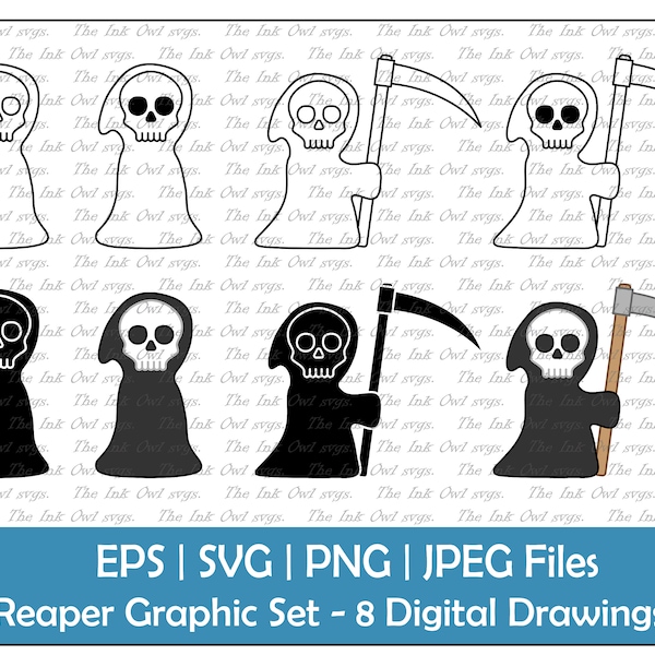Grim Reaper Outline - Etsy
