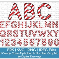 Candy Cane Font Svg , Candy Cane Alphabet , Christmas Font Svg, Candy ...