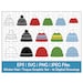 Winter Hat or Toque Clipart Set / Outline, Silhouette and Color ...