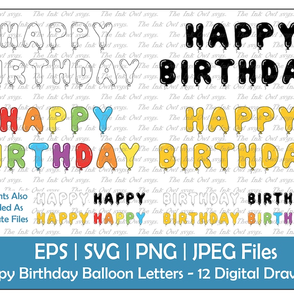 Happy Birthday Balloon Letter - Etsy