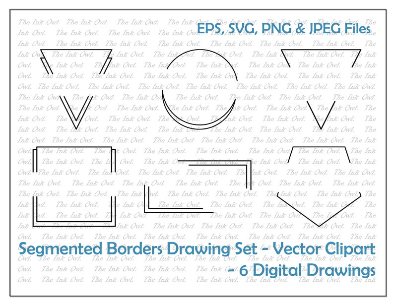 Segmented Frame Border Set Vector Clipart / Drawing Illustrations ...