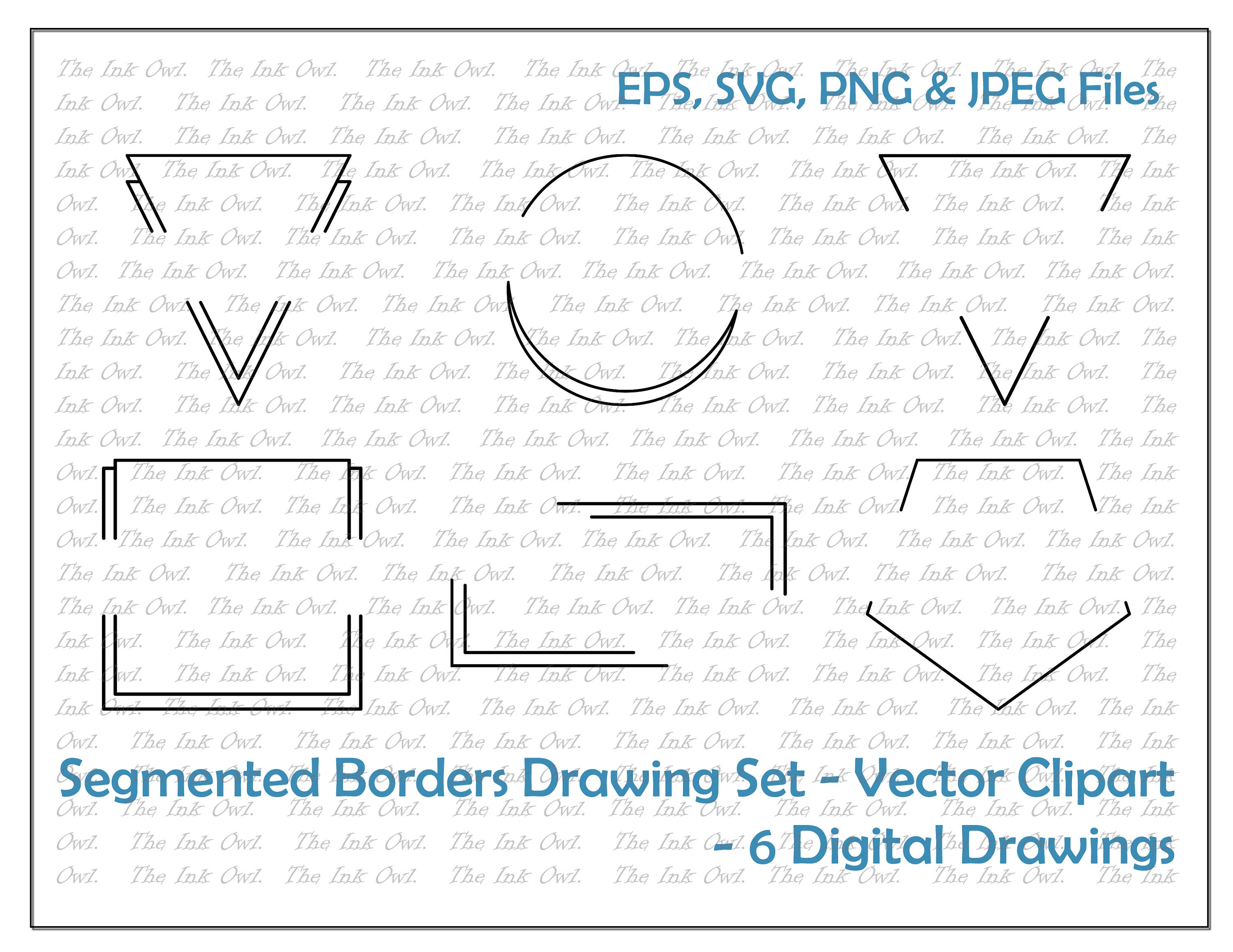 Segmented Frame Border Set Vector Clipart / Drawing Illustrations ...