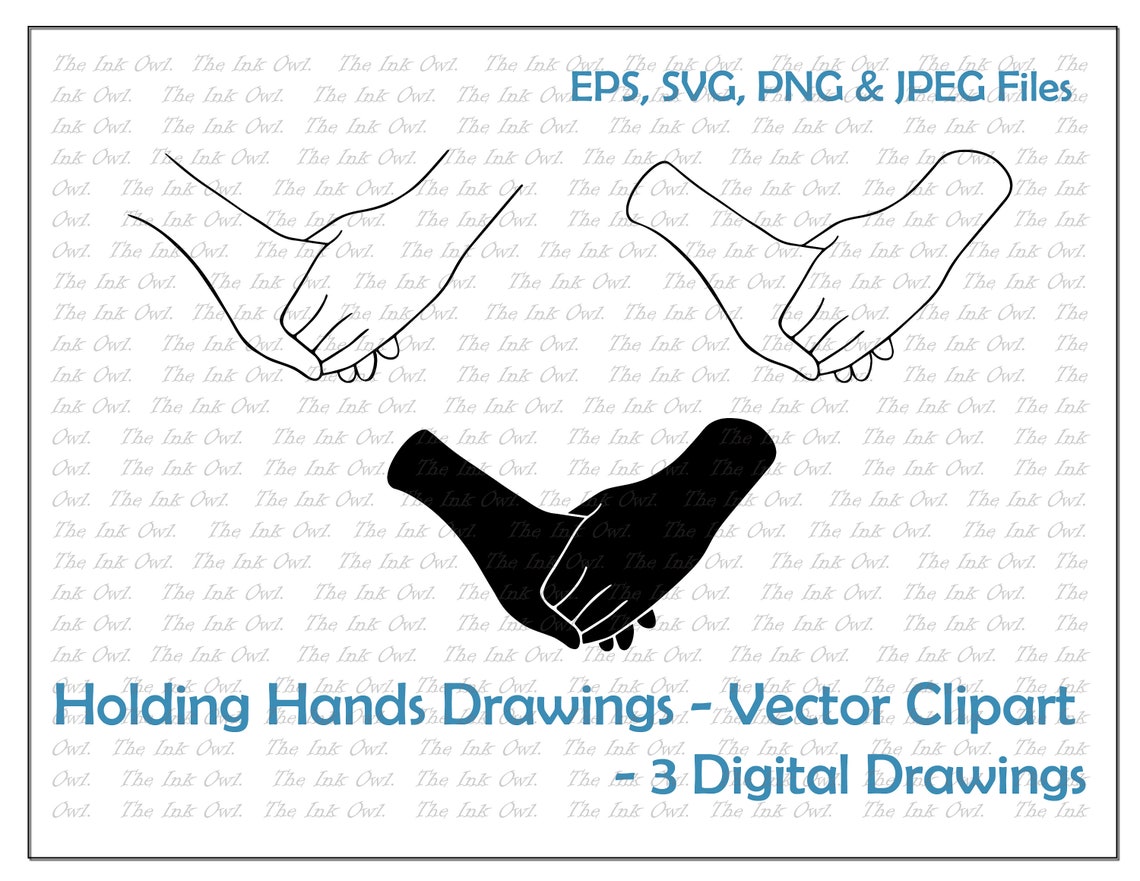 Holding Hands Vector Clipart Set / Outline & Silhouette | Etsy