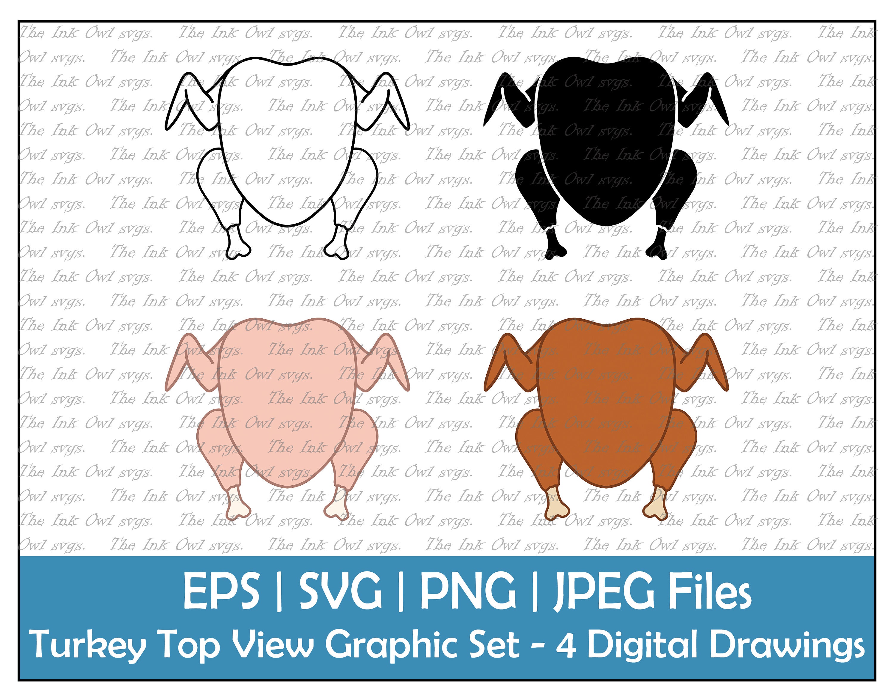 Cooked Turkey Outline Clip Art