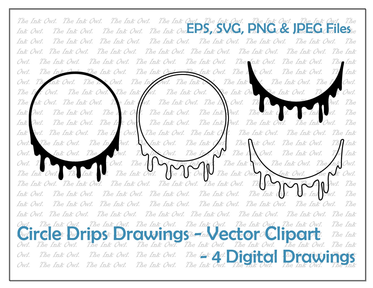 Drip Circle - Vector Clipart / Paint, Liquid, Melt, Logo / Outline ...