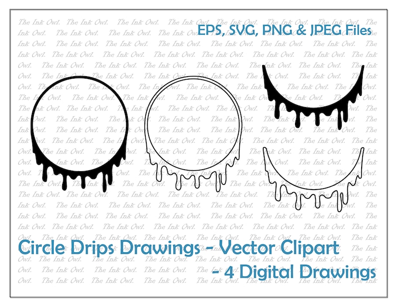 Drip Circle - Vector Clipart / Paint, Liquid, Melt, Logo / Outline ...