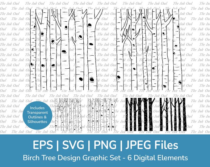 Birch Tree Forest SVG. Birch Tree Forest Png. Birch Tree Forest Cut ...
