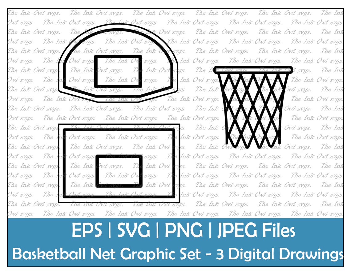 Basketball Net as Separate Pieces Vector Clipart / Outline & - Etsy