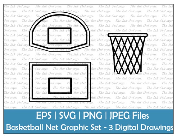 Basketball Net as Separate Pieces Vector Clipart / Outline & - Etsy