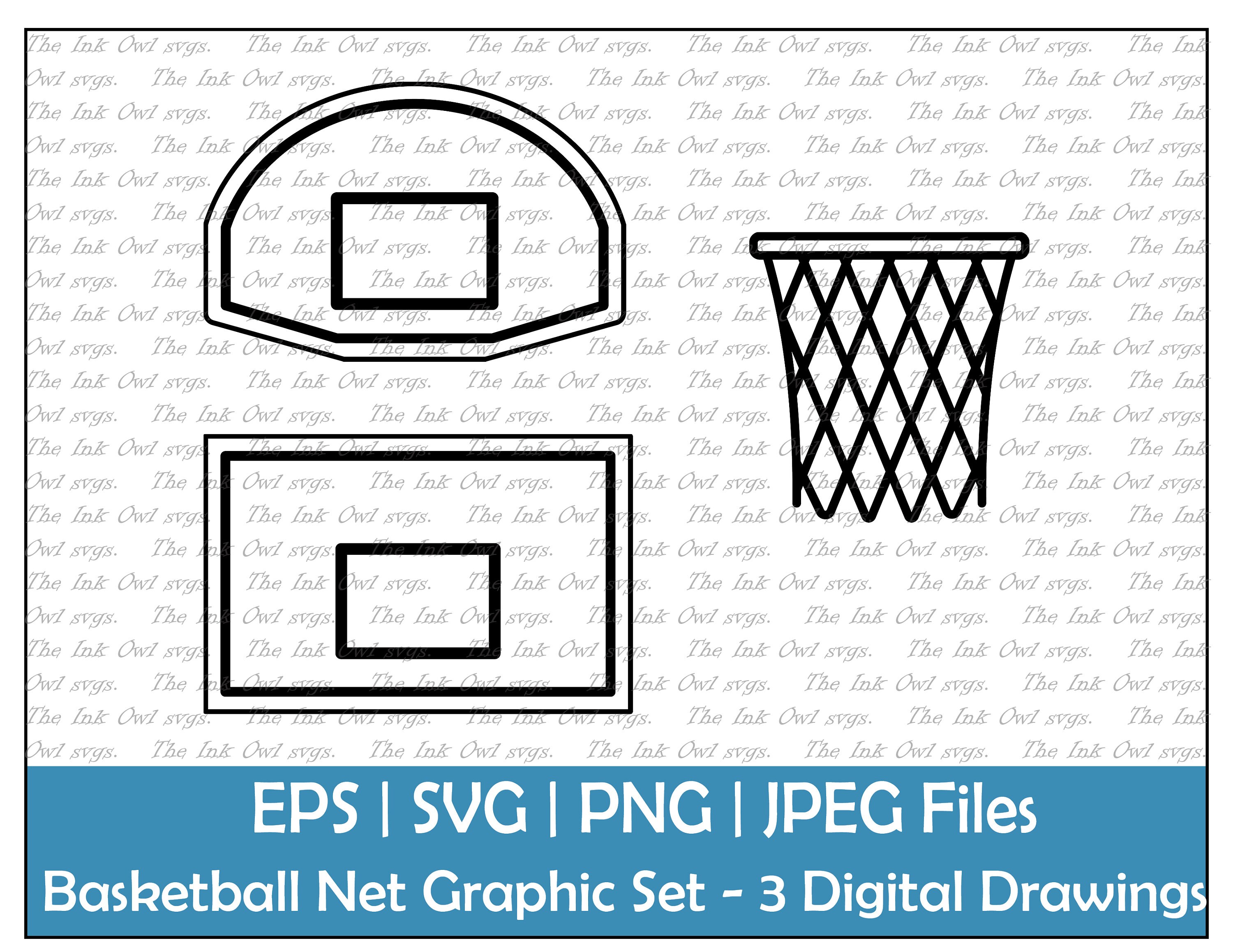 Basketball Net as Separate Pieces Vector Clipart / Outline & - Etsy