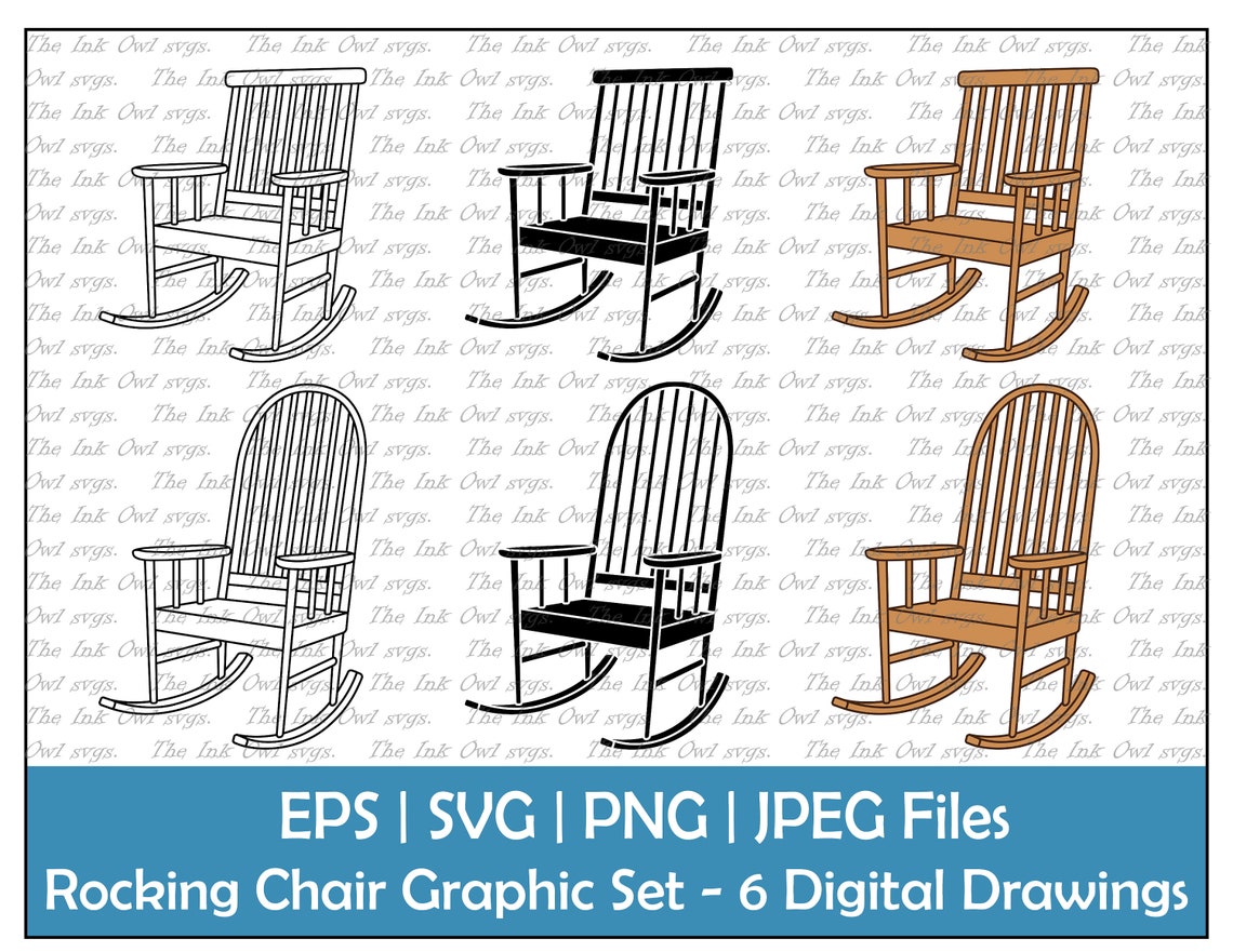 Rocking Chair Vector Clipart Set / Outline & Stamp Drawing - Etsy