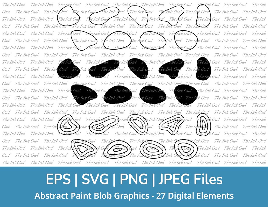 Abstract Boho Organic Blob Vector Clipart Set / Outline & Silhouette ...