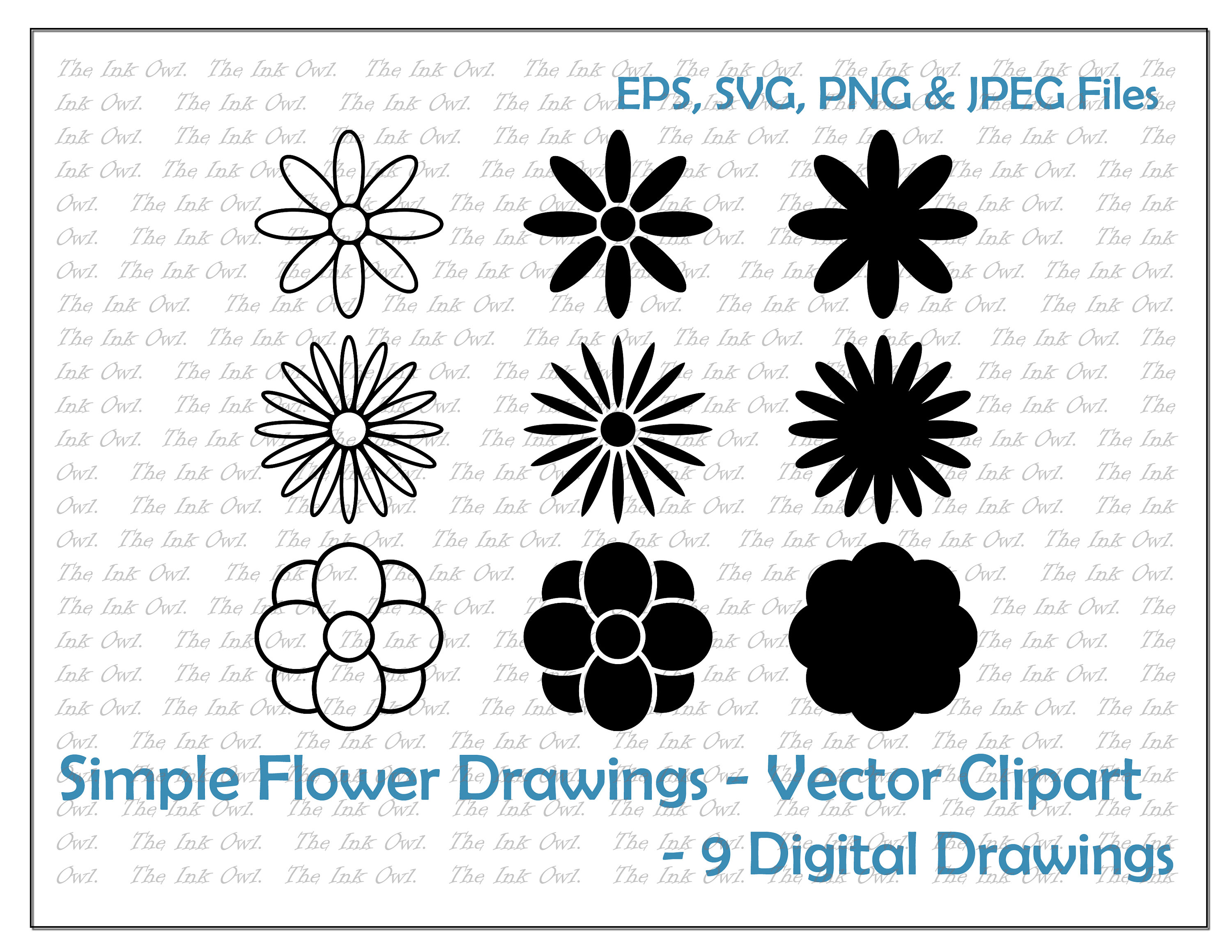 Flower Outline Clipart