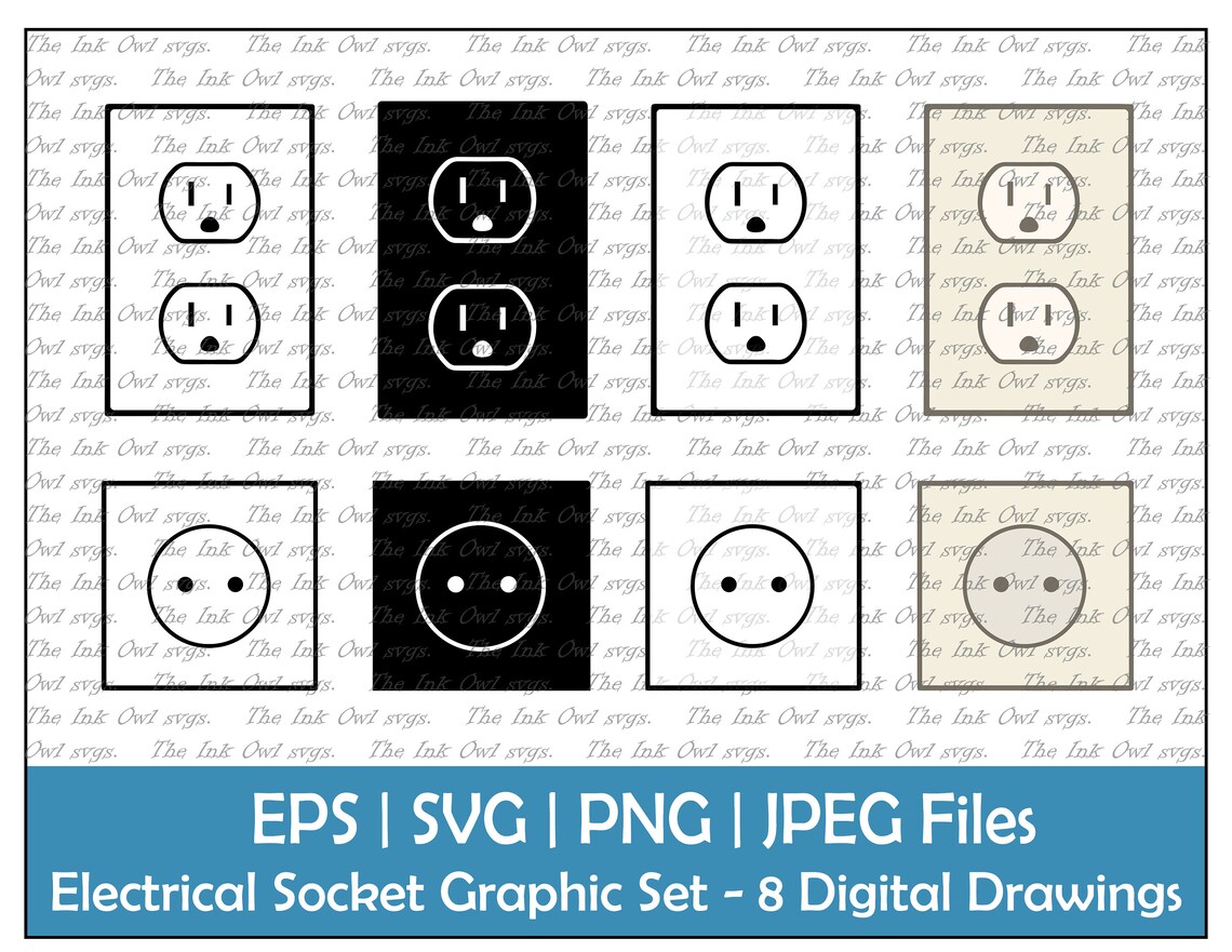 Electrical Socket Outlet Clipart / Outline Silhouette Stamp & - Etsy
