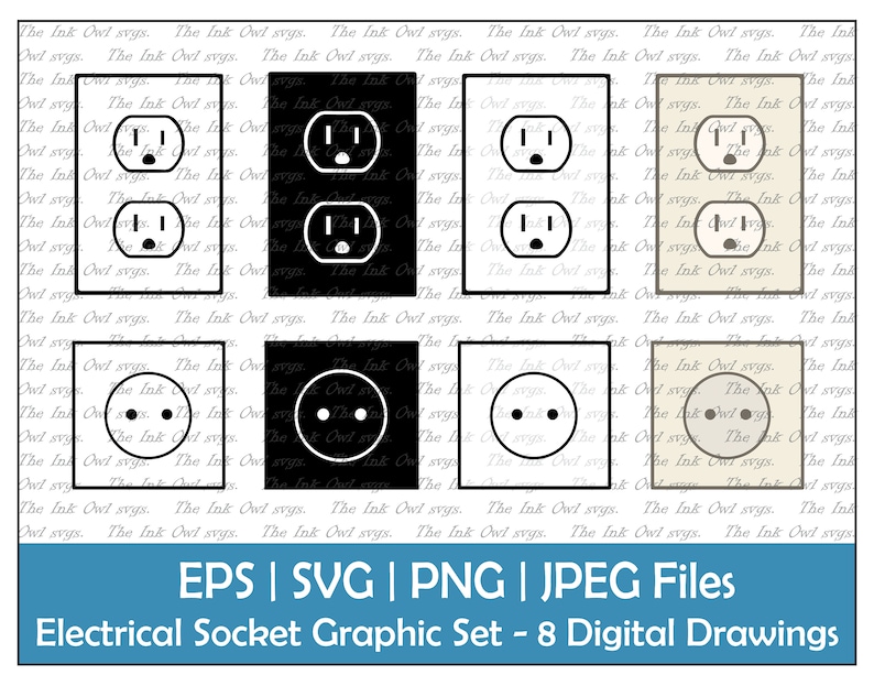 Electrical Socket Outlet Clipart / Outline Silhouette Stamp & - Etsy
