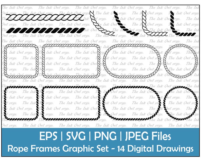 Rope Frame Border SVG, Rope Clip Art Printable Cowboy Western Rodeo ...