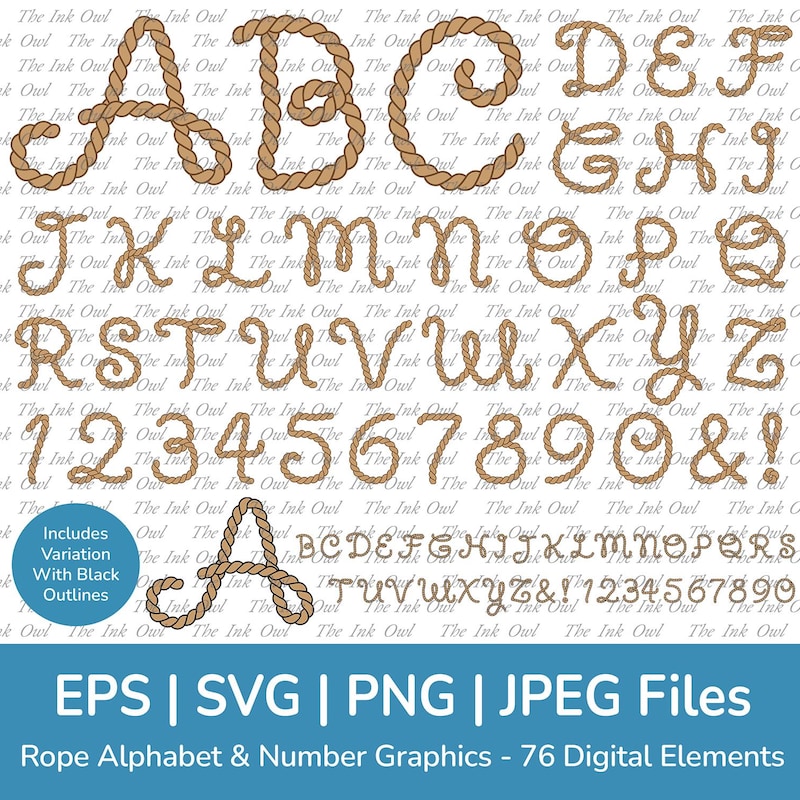 Rope Font Embroidery - Etsy