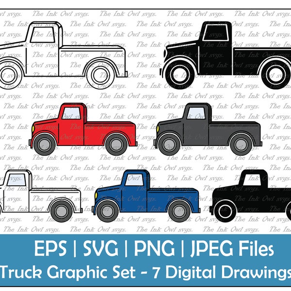 Red Truck Outline Svg - Etsy