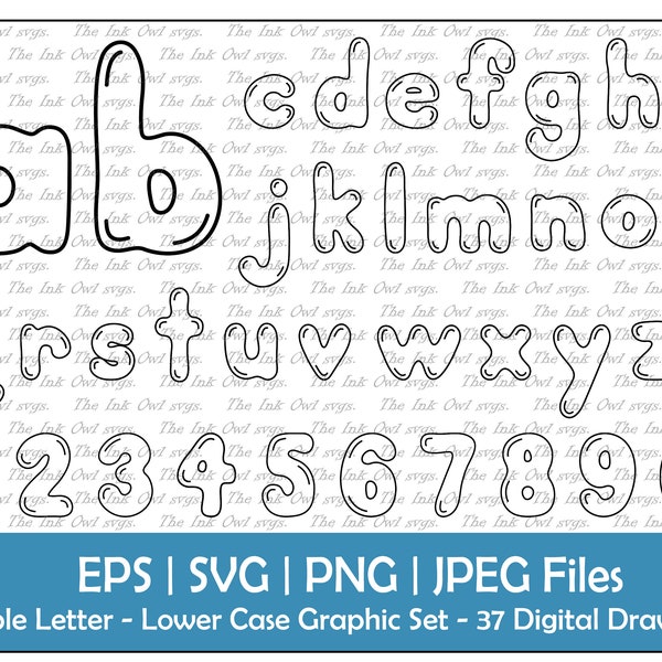 Bubble Letter Lower Case - Etsy