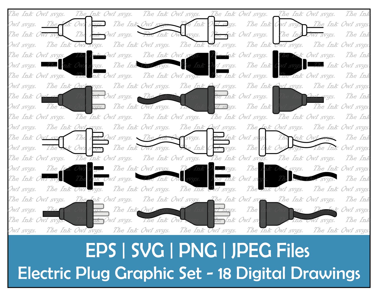 Electrical Plug and Receptacle Connector Vector Clipart / Outline ...