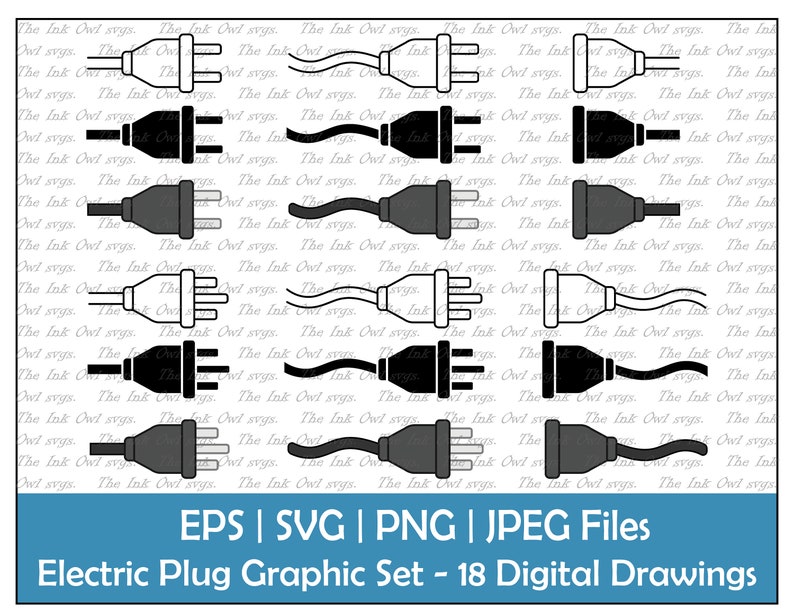 Electrical Plug and Receptacle Connector Vector Clipart / Outline ...