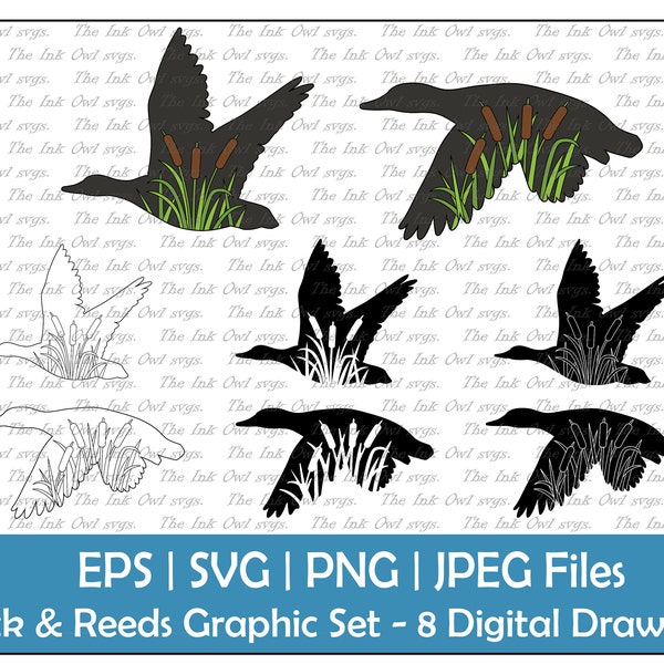 Flying Duck Outline Svg - Etsy