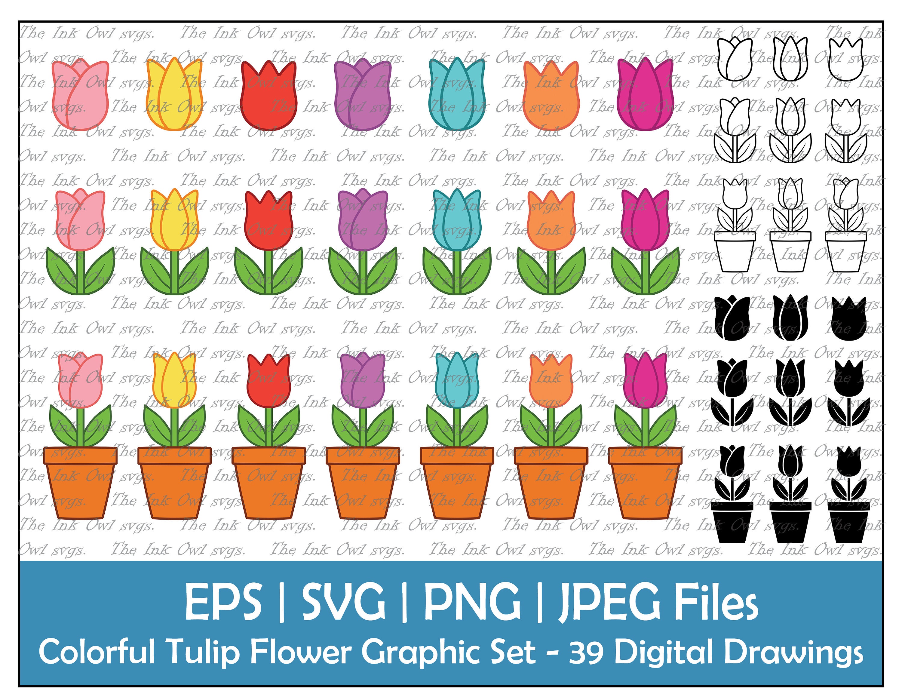 Flower Clip Art Outline In Color