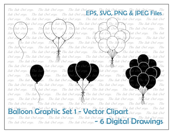 Birthday Balloons Clip Art Outline Balloon Outline Vectors Download