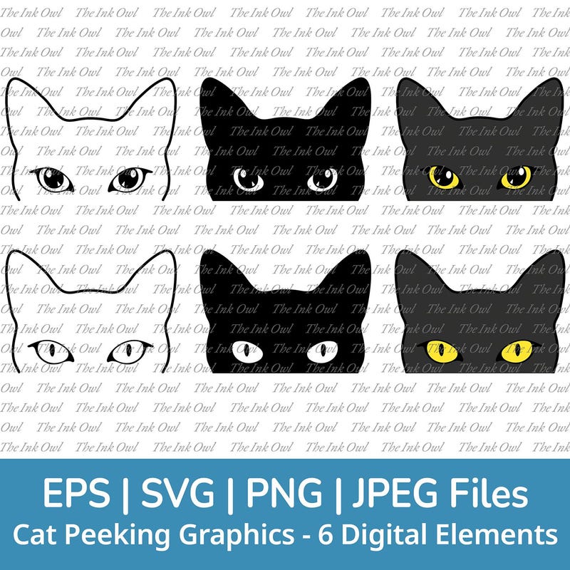 Cat Peeking Over - Etsy