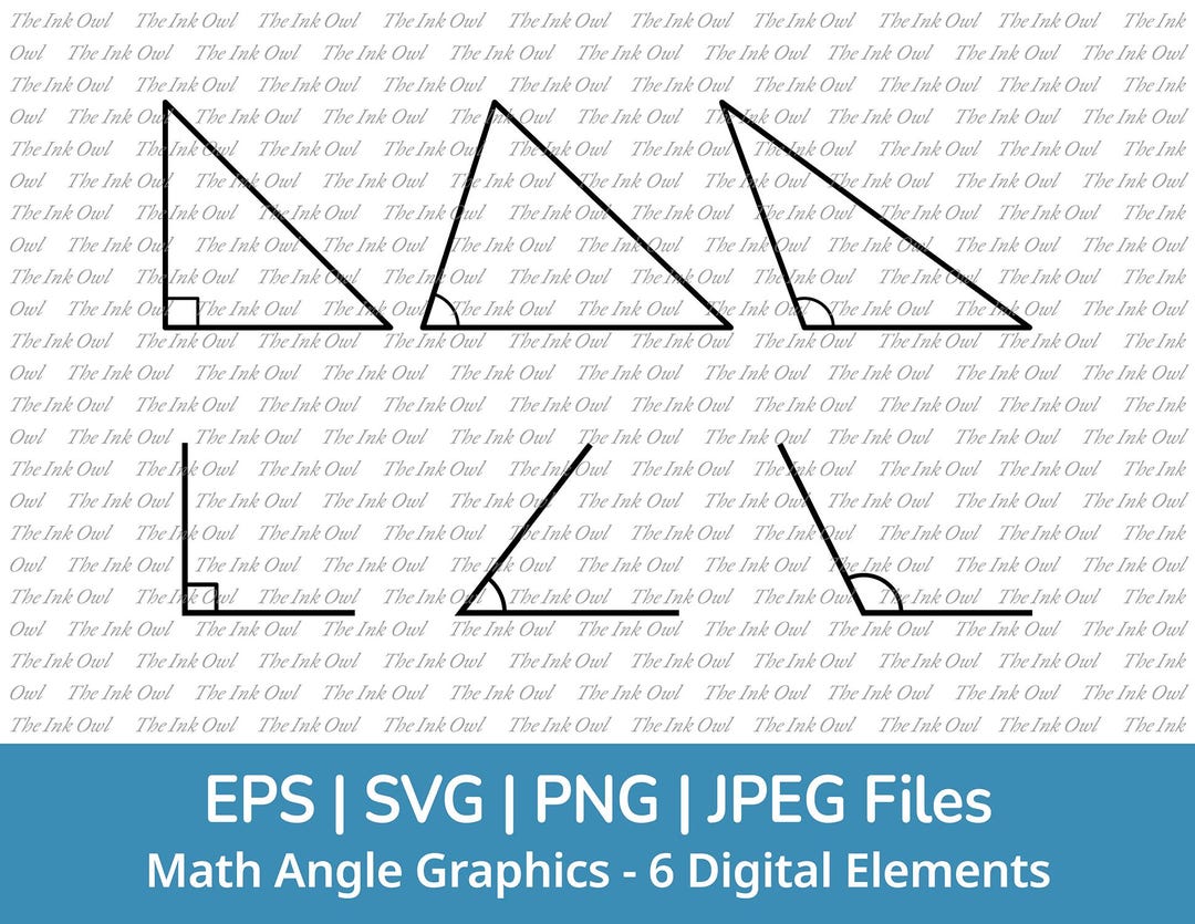 Math Angle Types Vector Clipart Set / 90 Degree, Acute, Obtuse Triangle ...