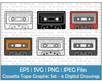 Cassette Tape SVG Retro Music Cassette Clipart Audio Cassette ...