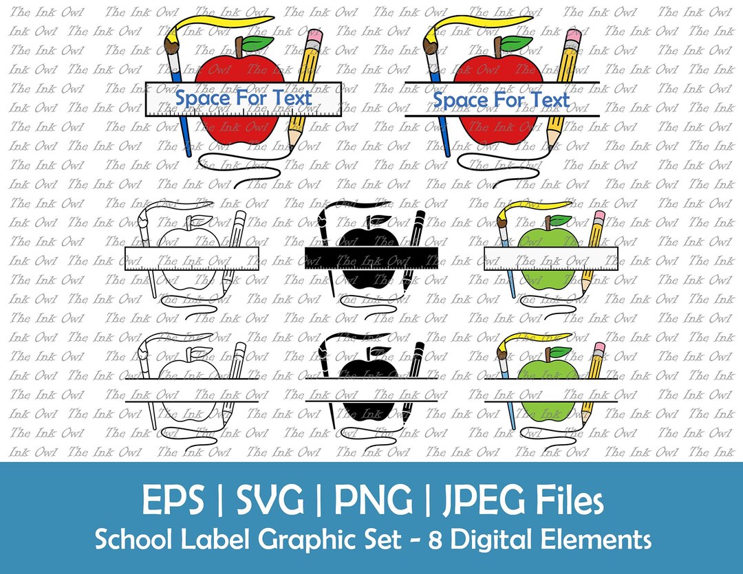 School Teacher Split Label Template Clipart / Outline, Silhouette ...