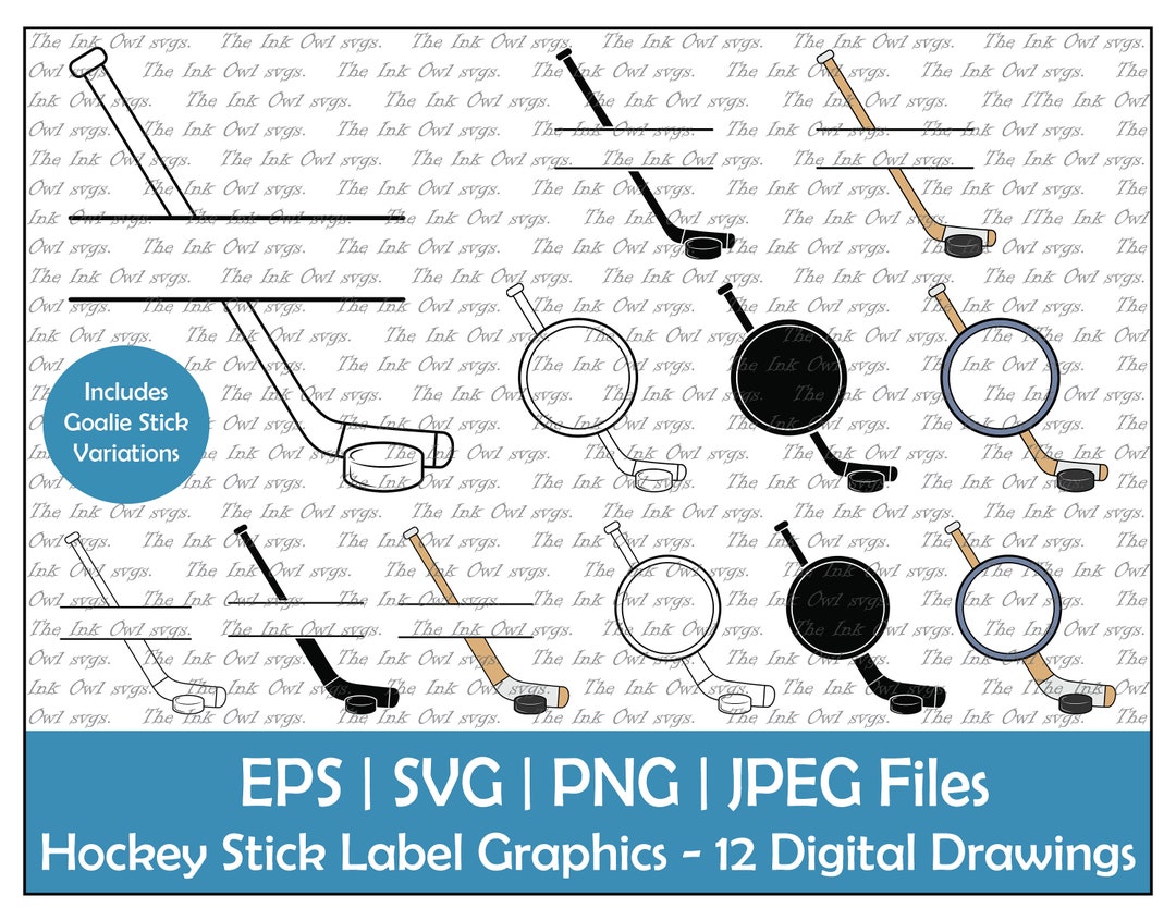 Hockey Stick Split Label & Circle Template Clipart / Outline ...