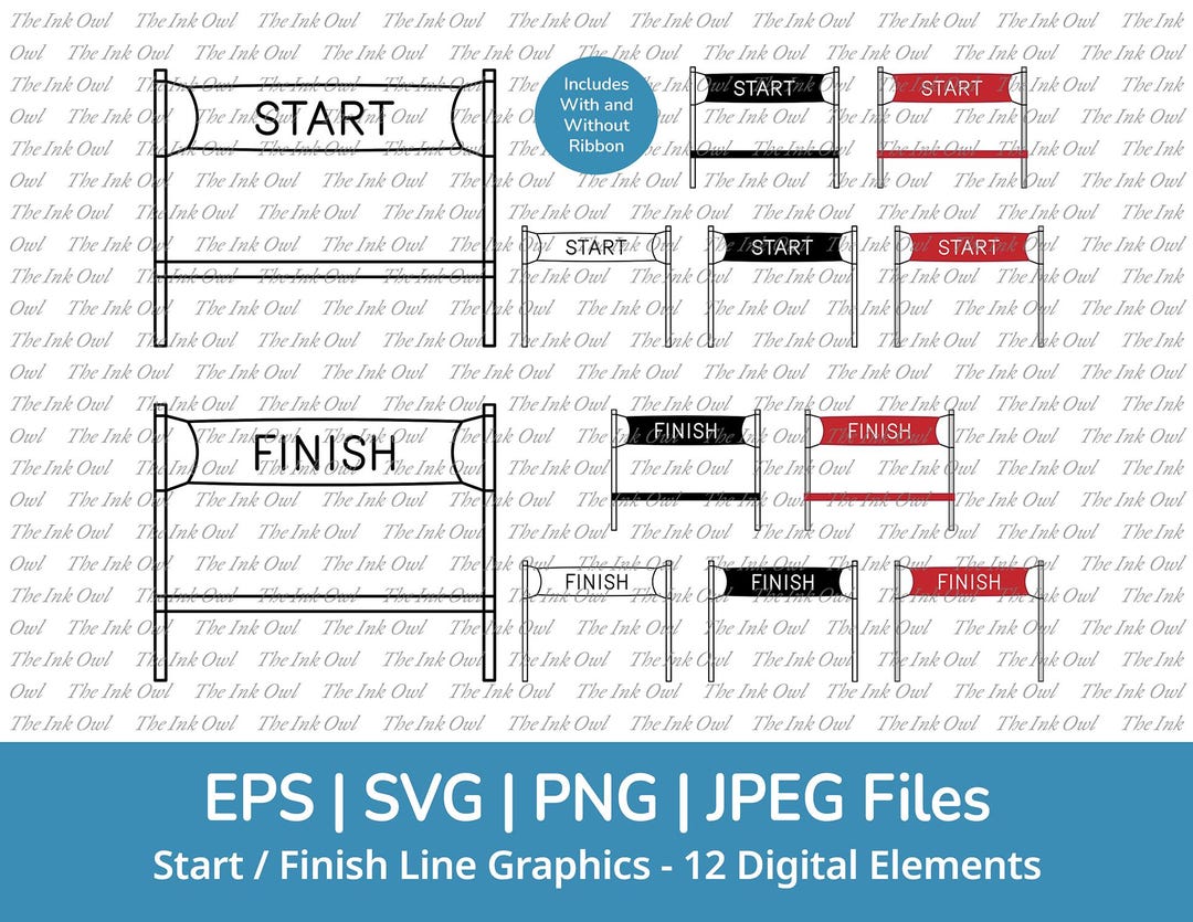 Start and Finish Line for Race Svg Vector Clipart / Outline, Stamp ...