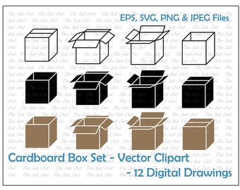 Cardboard Box Svg - Etsy