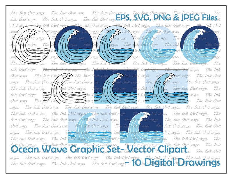 Surf Wave Icon Vector Clipart / Ocean Logo Drawing - Etsy