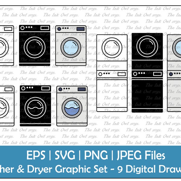 Washer Dryer Decal - Etsy