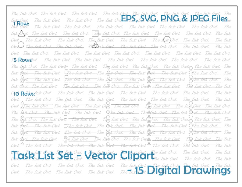 Task List Tracker Checklist Vector Clipart Set / Bullet - Etsy